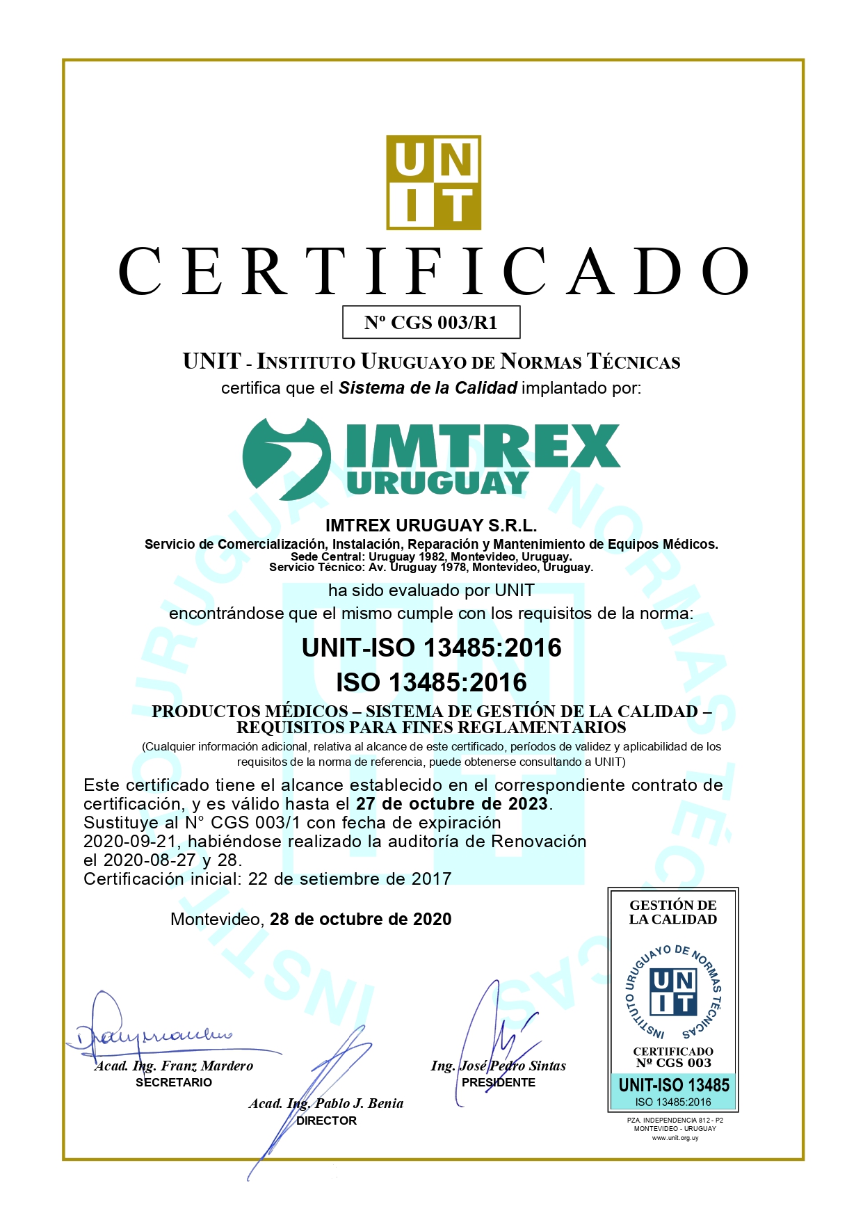 Sistema de Gestión de Calidad - Norma ISO 13485:2016 Renovada! – Imtrex
